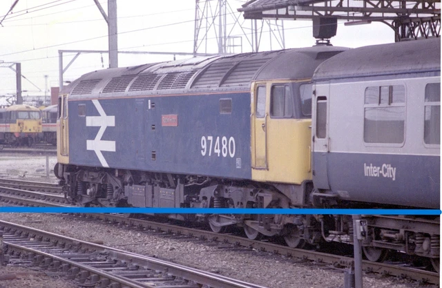 TRAIN COLOUR Negative Class 47 97 480 In Rail Blue Large Logo Livery £1 ...