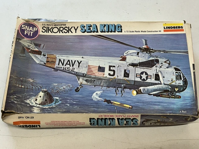 RARE VINTAGE LINDBERG Sikorsky Sea King Model Kit Sealed £30.00 ...