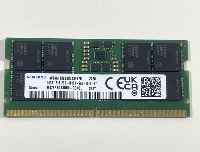SAMSUNG 16GB 1RX8 PC5-4800B DDR5 SODIMM Laptop Memory (M425R2GA3BB0 ...