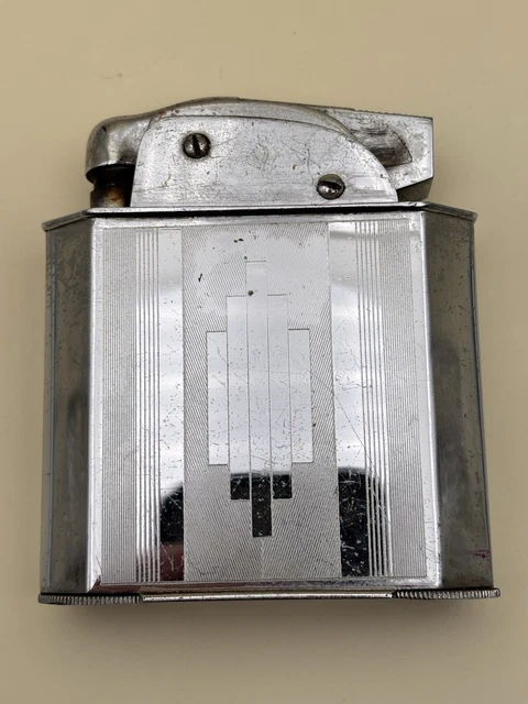 ANCIEN BRIQUET OLD Lighter Semi Automatique Myon 401 Géant Art Deco # ...