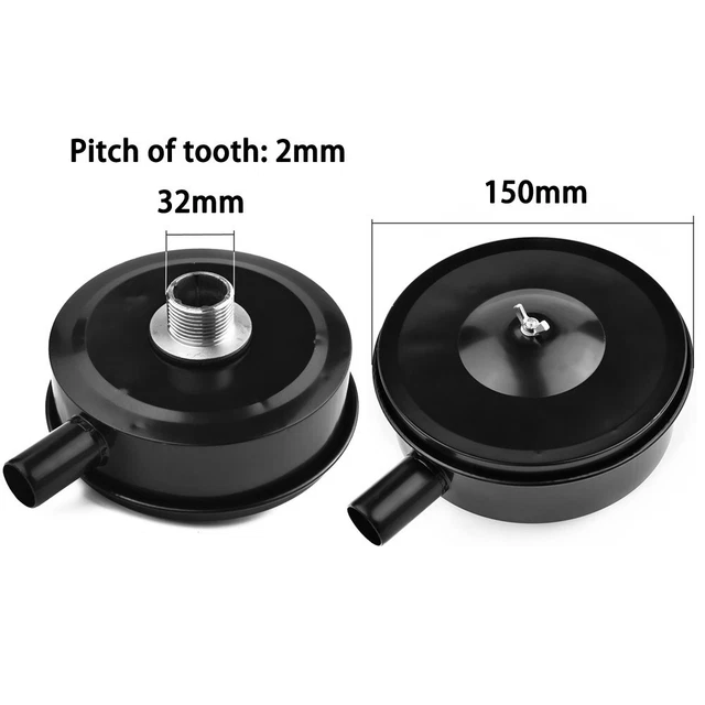 BLACK COMPRESSOR MALE Threaded Air Intake Filter Muffler Metal Shell ...