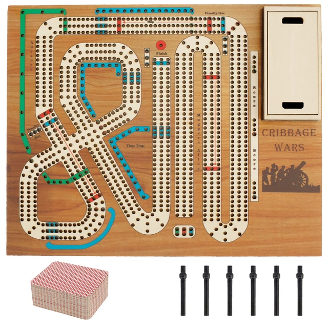 Adults And Kids Cribbage GOTHINK Wooden Cribbage Board Game Set - 3 ...