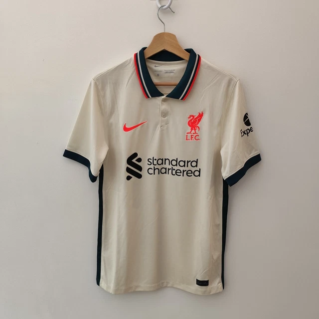 LIVERPOOL FC 2021/22 Cream Nike Away Football Shirt Small £29.99 ...