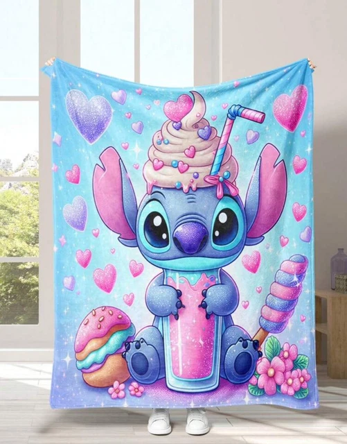 PLAID LILO ET Stitch Bleu Disney Dessin Animé Couverture 150x200cm EUR ...