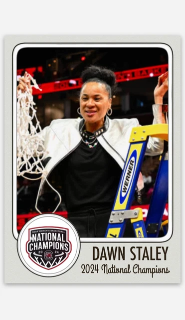 CARTE DE BASKETBALL Dawn Staley Custom 2024 CHAMPIONS NATIONAUX ...