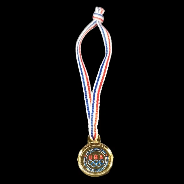 BARBIE DOLL OLYMPIC Gold Medal Team USA Logo Jewelry Necklace Charm ...