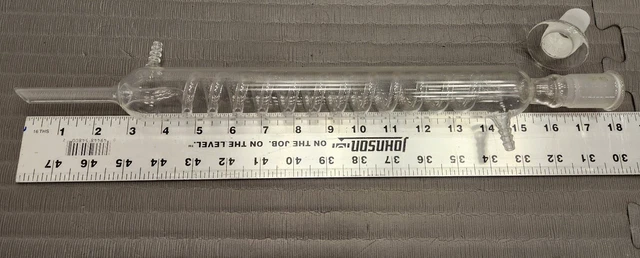 PYREX CHEM LAB borosilicate Glass tube Graham coil jacketed Condenser ...
