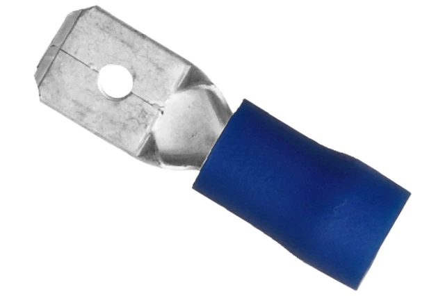 100 PACK 16-14 Gauge Male Quick Disconnect Blue Insulated Terminals ...