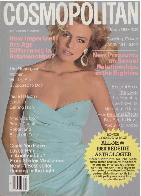 1986 COSMOPOLITAN VINTAGE Fashion Magazine Anjelica Huston Debbie Allen ...