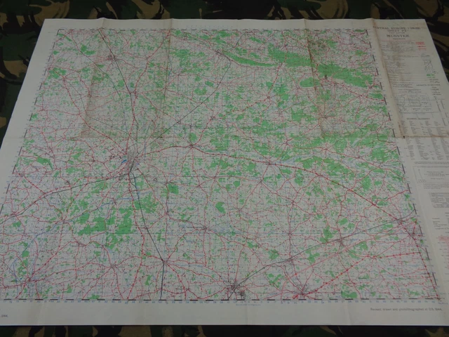 ORIGINAL WW2 BRITISH Army map of GERMANY entitled "MUNSTER ...