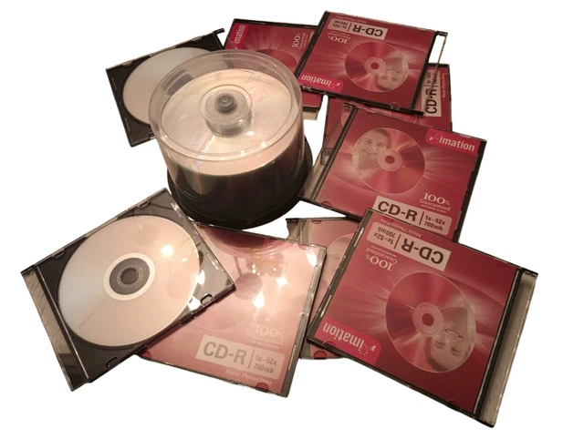 MIXED LOT OF 50 ct New Blank CD-R - 80 Minute 700MB (Maxell, Imation ...