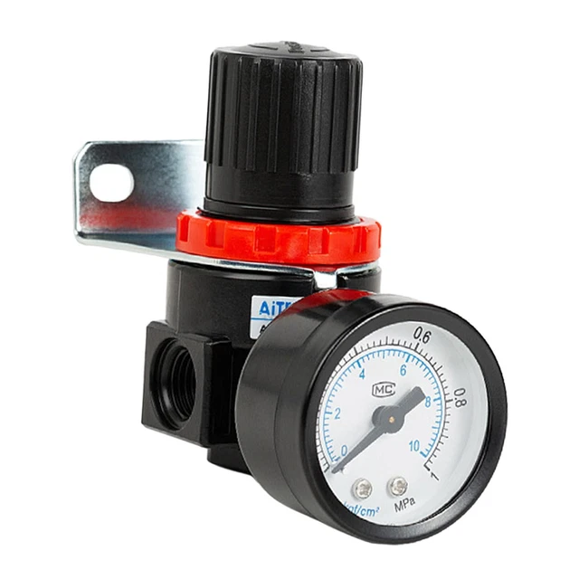 REGULADOR DE PRESIÓN de aire Válvula reguladora de presión de control con manómetro para EUR 12 ...