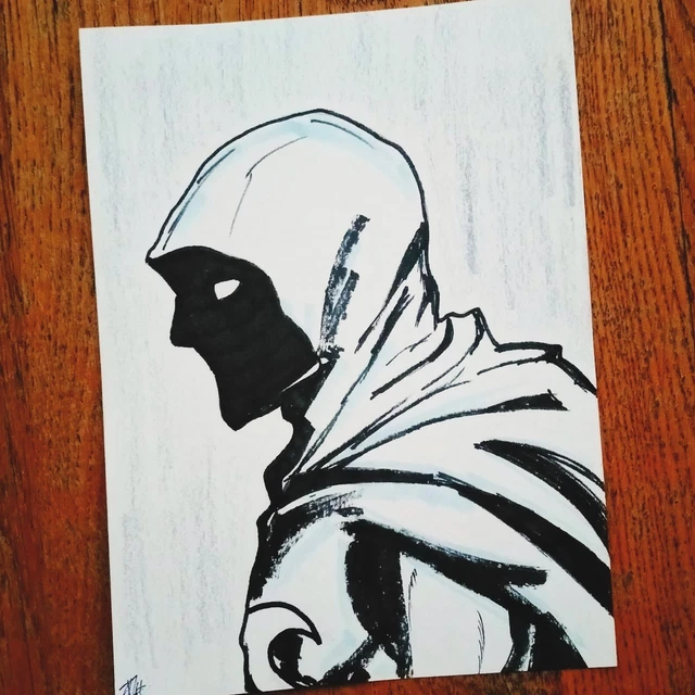 MOON KNIGHT A5 Sketch Commission Marvel Comics Dessin Avengers Drawing ...
