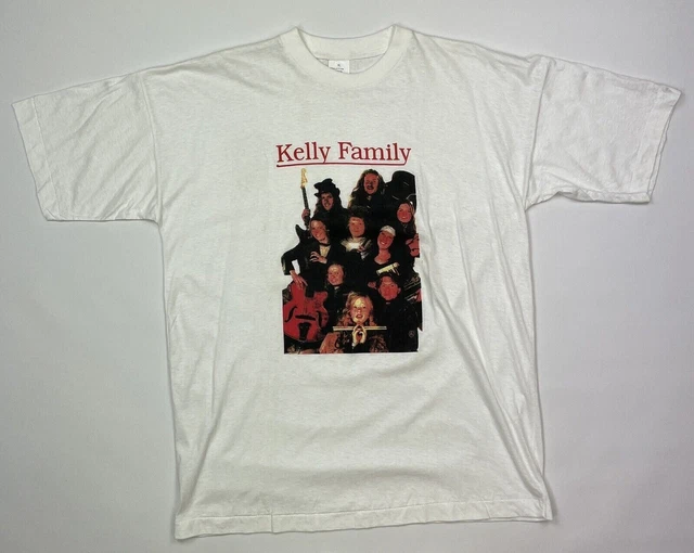 VINTAGE THE KELLY FAMILY 1990s 90s SHIRT TEE ROCK IRISH POP BAND SINGLE ...