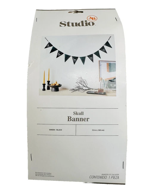 STUDIO 3B GRAU/SCHWARZ Schädel Banner 72 Inc Langbett Bad & darüber hinaus EUR 20,75 - PicClick DE