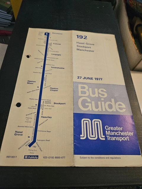 MANCHESTER BUS TRANSPORT Timetable Leaflet GMT 27 June 1977 HO7.52 £3. ...