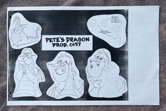 PETE'S DRAGON ELLIOT MODEL SHEET Disney ANIMATION PHOTOCOPY £8.14 ...