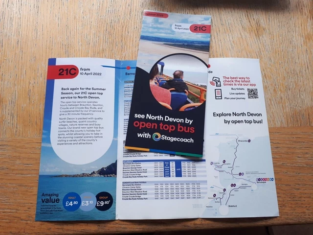 STAGECOACH SOUTHWEST: ROUTE 21C North Devon open top bus timetable ...