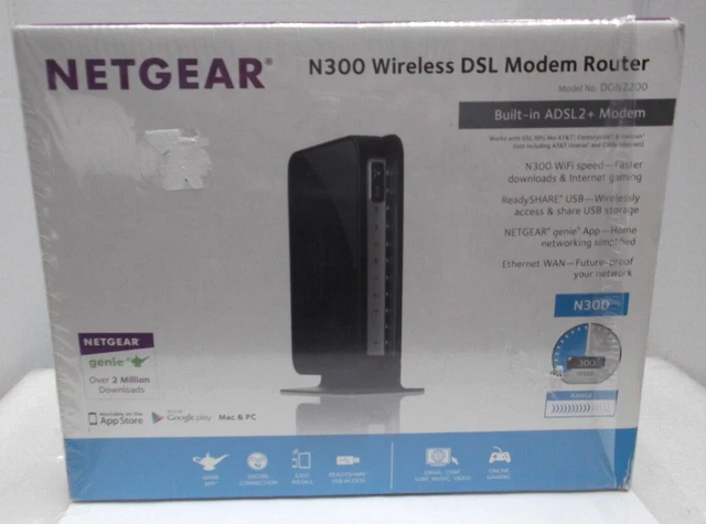 NETGEAR N300 WIRELESS DSL Modem Router(Built-in ADSL2 + Modem) model No ...