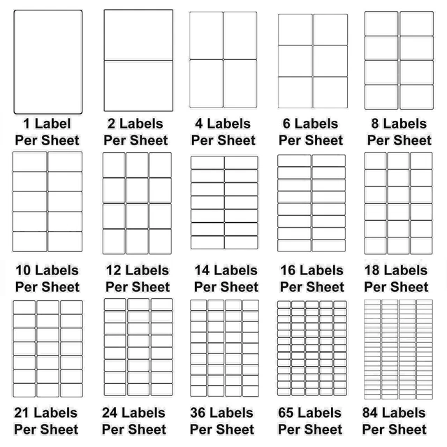 A4 SELF ADHESIVE Sticky Peel Address Labels Sheets For Laser Inkjet ...