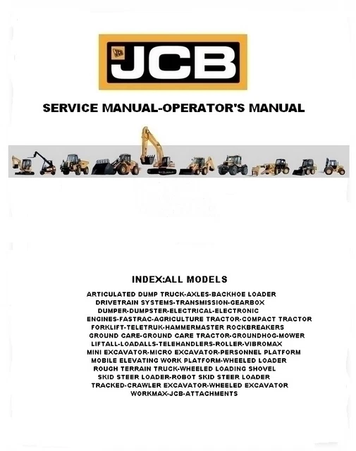 JCB SERVICE MANUAL-ALL Models $37.83 - PicClick CA