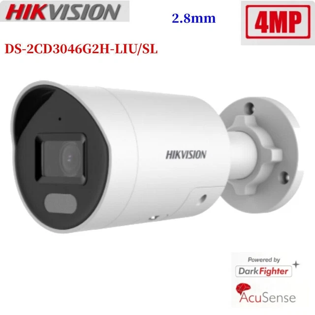 HIKVISION DS-2CD3046G2H-LIU/SL 4MP POE AcuSense Bullet Camera 2-Way ...