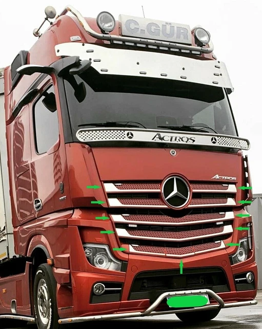 MERCEDES ACTROS MP4 - MP5 Chrome Front Grill 11 Pcs. ( For Wide Cabin ...