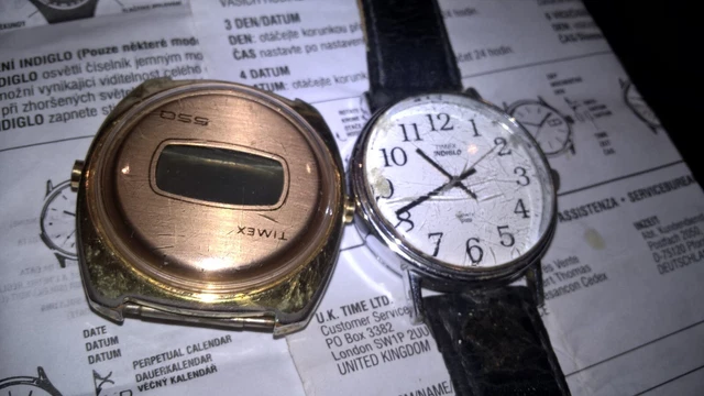 UNUSUAL VINTAGE TIMEX 550 Quartz & Timex Indiglo Clear Face Quartz Not ...