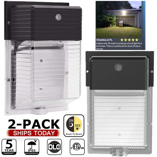 LED WALL PACK 30W 2Pack 4200lm 5000K Wall Pack LED Exterior Light with ...