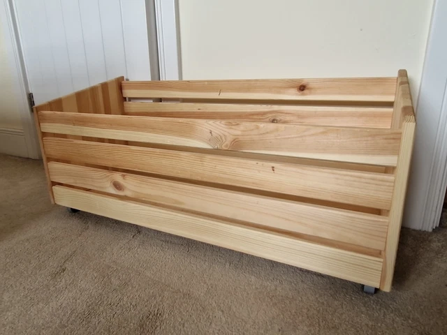 IKEA IVAR WOODEN Storage Box On Wheels *EUC*crate*wheeled*modular ...