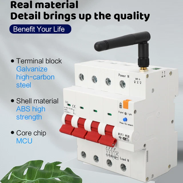 WIFI CIRCUIT BREAKER 4P Leakage Protection Switch Metering Switch ...