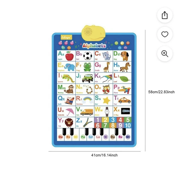 NEW ELECTRONIC ALPHABET & Numbers Interactive Wall Chart. Plays music ...