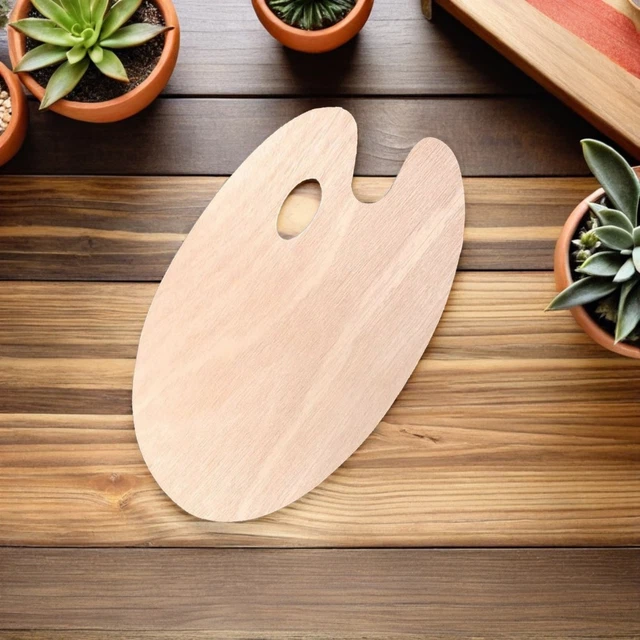 OIL PAINT PALETTE Painting Color Mixer Supplies for Artists Wooden Tray ...