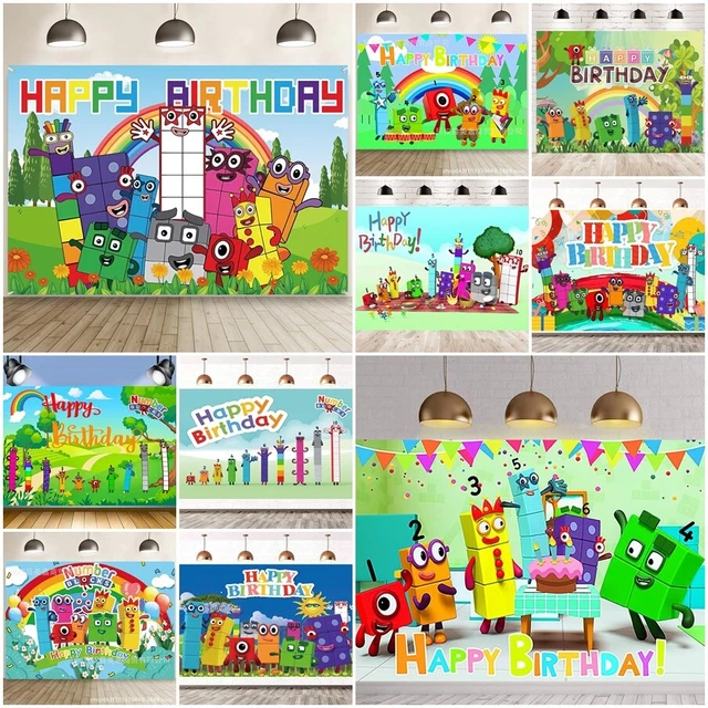 NUMBERBLOCKS BACKDROP HAPPY Birthday Party Photo Studio Background ...