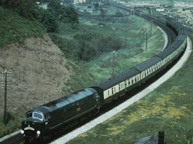 COLOUR RAIL SLIDE No:DE772-BR Diesel Locomotive No:D601 at Dawlish ...