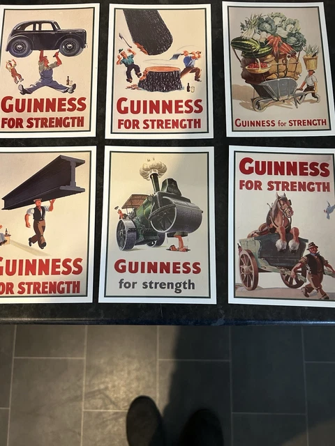 6 GUINNESS FOR Strength Postcards Printed By Permission Of Guinness £7. ...