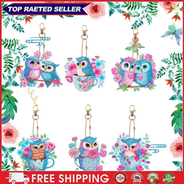 5D DIAMOND ART Key Rings Art Craft DIY Double Sided Cartoon Gifts ...