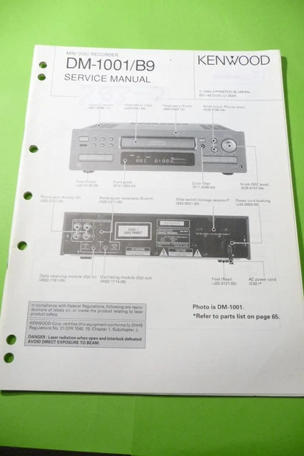 SERVICE MANUAL-ANLEITUNG FÜR Kenwood DM-1001,DM-B9 ,ORIGINAL EUR 23,00 - PicClick DE