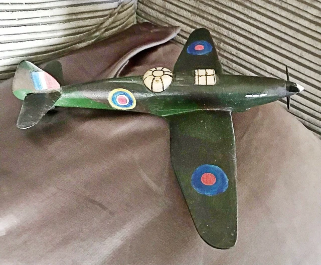 WW2 TRENCH ART Large Wood Toy Recognition Model RAF Defiant Battle Of ...