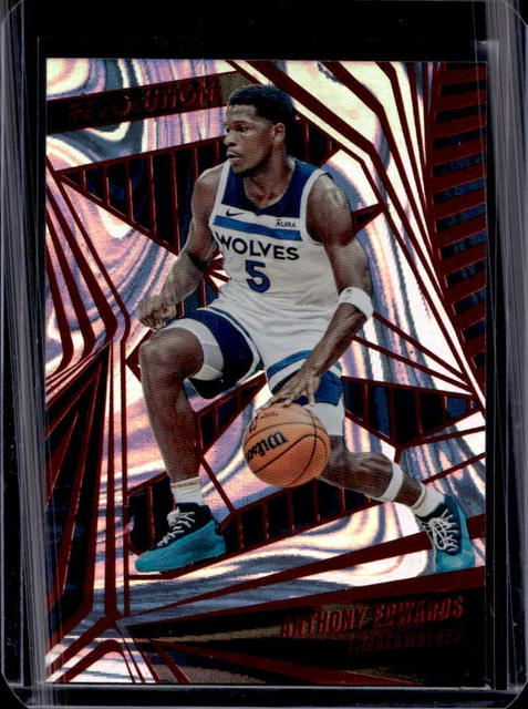 2023-24 REVOLUTION ANTHONY Edwards Red Swirl #43 Lupi di legno EUR 0,93 ...