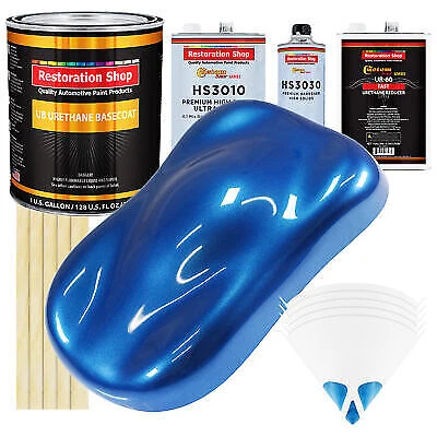 BURN OUT BLUE Metallic Gallon Urethane Basecoat Clearcoat Auto Paint ...
