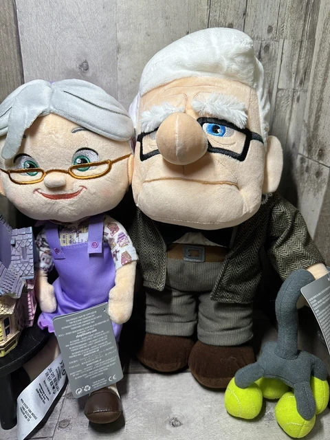 DISNEY STORE PARKS Pixar UP Carl & Ellie Fredricksen Stuffed Plush Doll ...