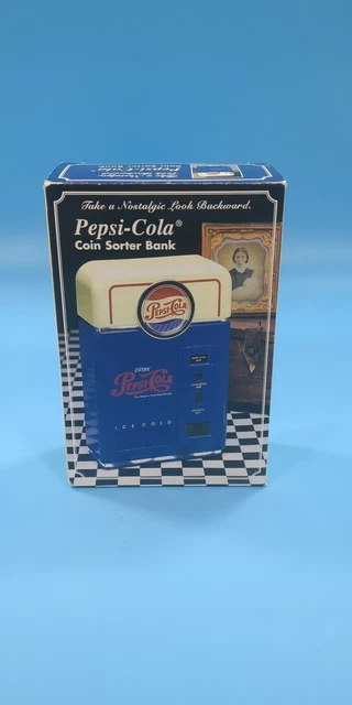 PEPSI COLA SODA Pop Vending Machine Coin Sorter Money Bank 7” Tall ...