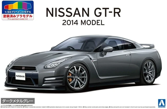 AOSHIMA 1/24 PREPAINT Model Nissan R35 GT-R 2014 Gris métal foncé / JP ...