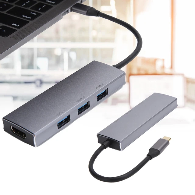 HUB USB 3.0 4-Port Type C Multiple Adapter With 4K Output 4 In 1 ...