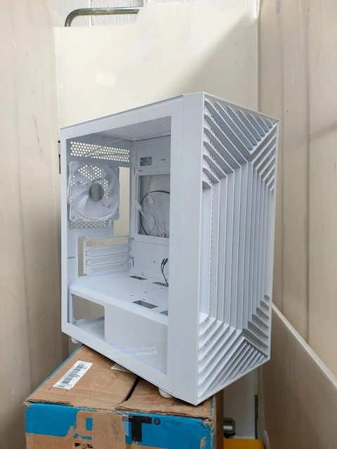 WHITE MICRO ATX Gaming PC Case mATX Meshed Tower Case 4x ARGB LED Fans ...