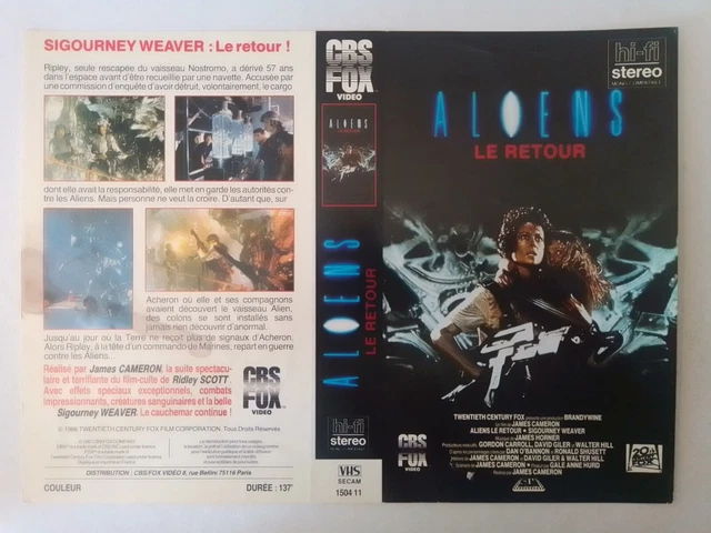 JAQUETTE VHS (SEUL) CBS FOX Aliens Le Retour EUR 4,00 - PicClick FR