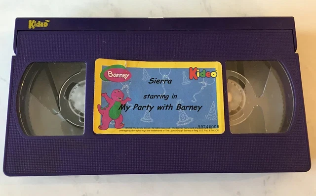 BARNEY VHS MY Party With BARNEY "Sierra” VIDEO Personalized VTG 1998 ...