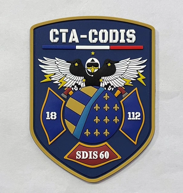 ÉCUSSON POMPIER SECURITE civile CTA CODIS SDIS 60 EUR 10,00 - PicClick FR