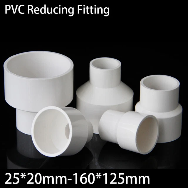 PVC WHITE REDUCING Fitting Concentric Reducer Connector Socket Coupling ...